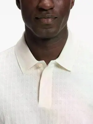 BOSS Geometric-jacquard Polo Shirt In Cotton