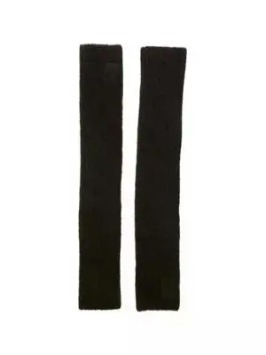 Maje Ribbed Fingerless Gloves - Brown