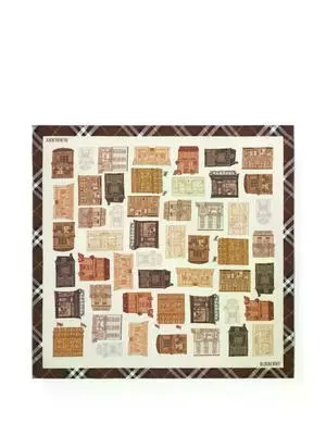Burberry Storefront-print Silk Scarf
