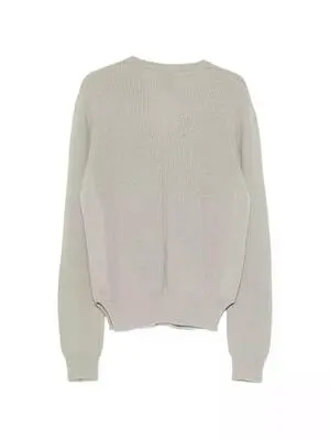 Rick Owens Ribbed-knit Panelled Sweater - Neutrals