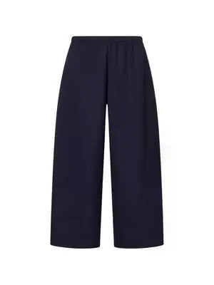 Khaite Navy Virgin Wool Wide-leg Trousers