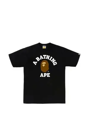 A BATHING APE Short Sleeve College Tee - Black