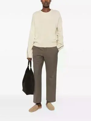 Eric Bompard Cashmere Round Neck Sweater With Side Slits