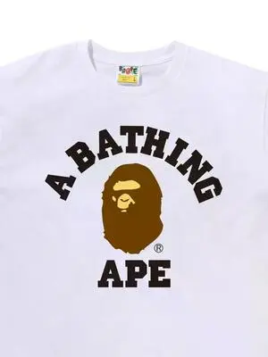 A BATHING APE Short Sleeve College Tee - White
