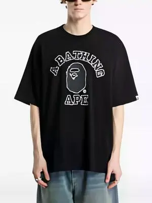 A BATHING APE Logo-print Cotton T-shirt - Black