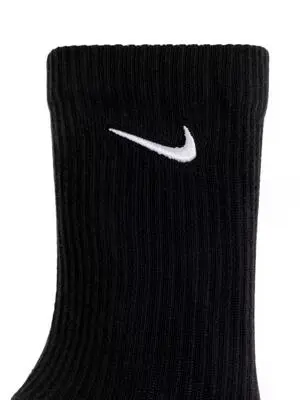 Nike Embroidered Ribbed Socks - Black