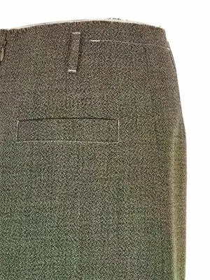 TELA Layered-hem Asymmetrical-slit Midi Skirt