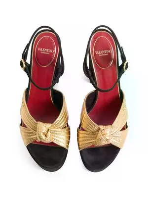 Valentino Garavani Crasher Suede Platform Sandals 125mm - Gold