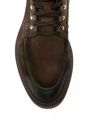 Santoni Lace-up Paneled Boots
