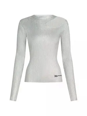 Karl Lagerfeld Coated Knit Sweater - Silver