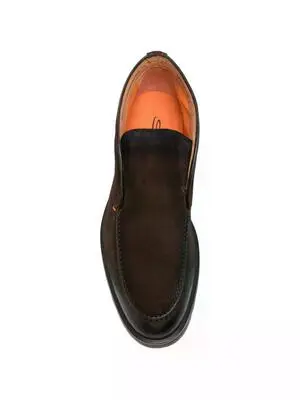 Santoni Round-toe Leather Loafers