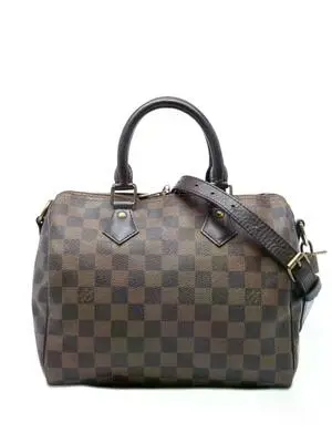 LOUIS VUITTON Damier Ebene Speedy Bandouliere 25 Satchel - Brown