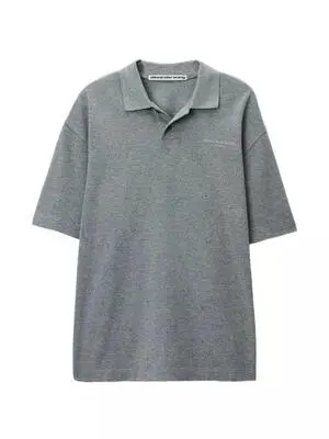 Alexander Wang Crystal-hotfix Short-sleeve Polo - Grey