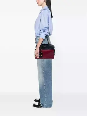 Prada 2010-2026 Saffiano And City Calf Esplanade Satchel - Red