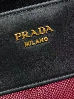Prada 2010-2026 Saffiano And City Calf Esplanade Satchel - Red