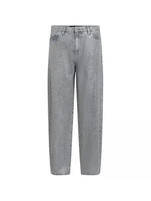 Karl Lagerfeld Coated Python Barrel Jeans - Grey