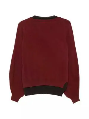 MANZONI 24 V-neck Long Sleeve Sweater - Red