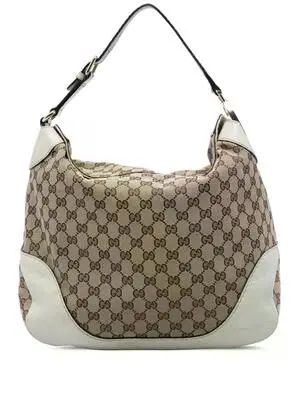 Gucci Gg Canvas Charlotte Hobo Tote Bag - White