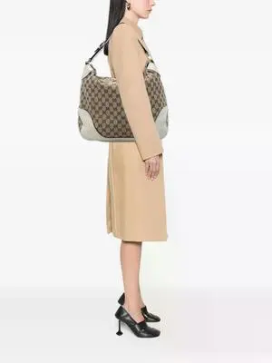 Gucci Gg Canvas Charlotte Hobo Tote Bag - White