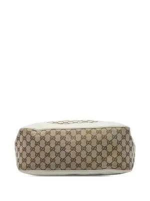 Gucci Gg Canvas Charlotte Hobo Tote Bag - White