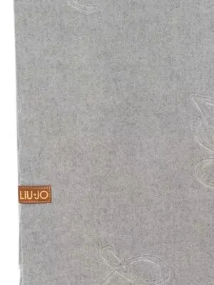 Liu Jo Monogram-embroidered Fringed Scarf