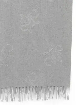 Liu Jo Monogram-embroidered Fringed Scarf