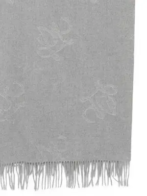 Liu Jo Monogram-embroidered Fringed Scarf