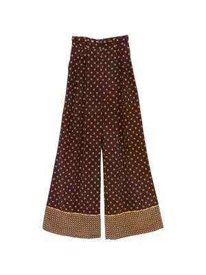 Zimmermann Pyjama Polka-dot Belted Palazzo Pants - Brown