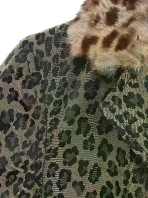 Fendi 1990-2000s Leopard-print Faux-fur Collar Coat