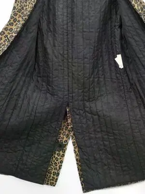 Fendi 1990-2000s Leopard-print Faux-fur Collar Coat