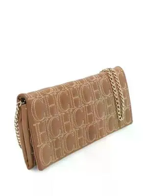 Carolina Herrera Monogram Chain Clutch Bag