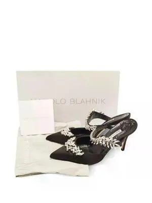 Manolo Blahnik Embellished Pointed Toe Stiletto Mules