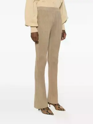 Eric Bompard Rib-knit High-waisted Palazzo Pants