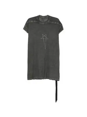 Rick Owens Jumbo Sl Pentagram-print Cap-sleeve T-shirt - Black