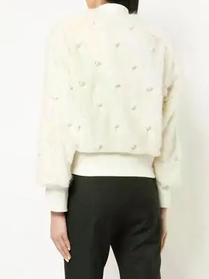 Stella McCartney Embellished Faux Fur Bomber Jacket