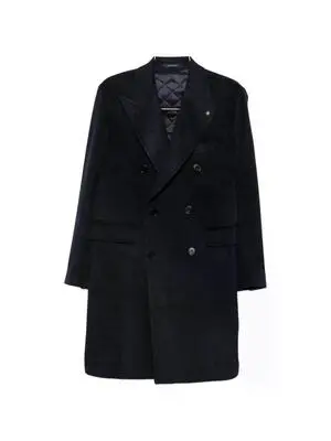 Tagliatore Double-breasted Peak-lapel Coat - Blue