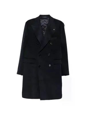Tagliatore Double-breasted Peak-lapel Coat - Blue