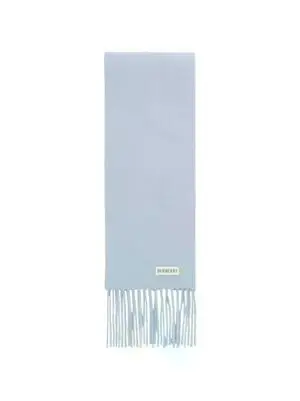 Burberry Narrow Check-label Cashmere Scarf - Blue
