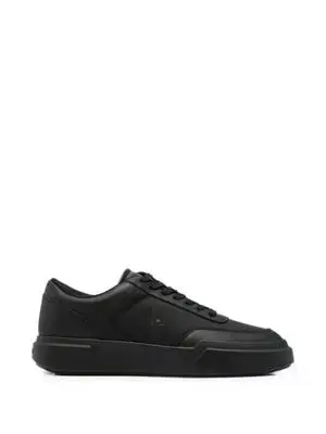 Calvin Klein Logo-print Leather Sneakers - Black