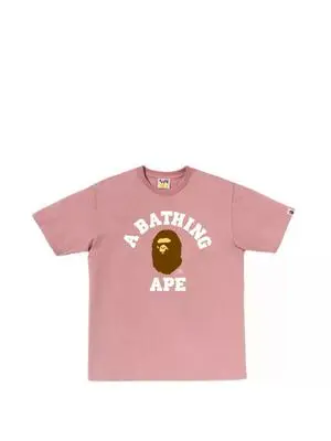 A BATHING APE Short Sleeve College Tee - Pink