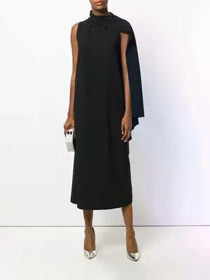Alberta Ferretti One Shoulder Cape Dress