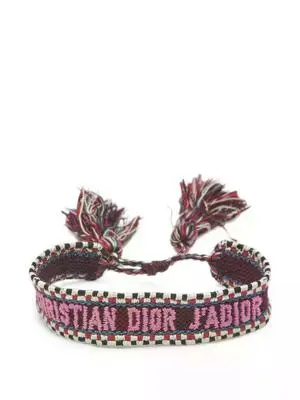 Dior J'adior Embroidered Woven Bracelet - Brown