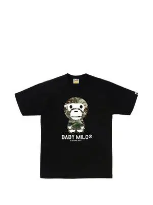 A BATHING APE Baby Milo Camo-print T-shirt - Black
