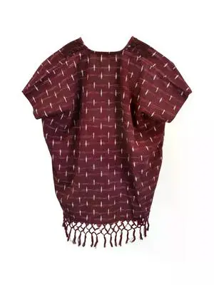 NILI LOTAN Embroidered Tassel-trim Top