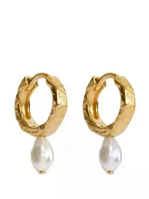 Monica Vinader Capri Pearl Hoop Earrings - Gold