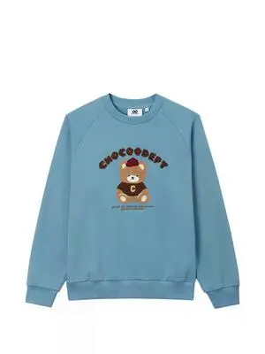 CHOCOOLATE Embroidered Bear Sweatshirt - Blue