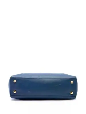 Prada Saffiano Lux Open Convertible Tote Satchel - Blue