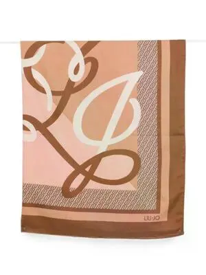 Liu Jo Logo-print Square Scarf - Neutrals