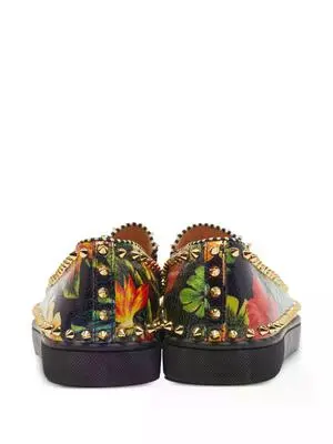 CHRISTIAN LOUBOUTIN Hawaii Pik Boat Embellished Floral Print Sneakers