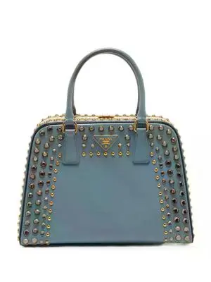 PRADA Pyramid Frame Crystal-embellished Tote Bag